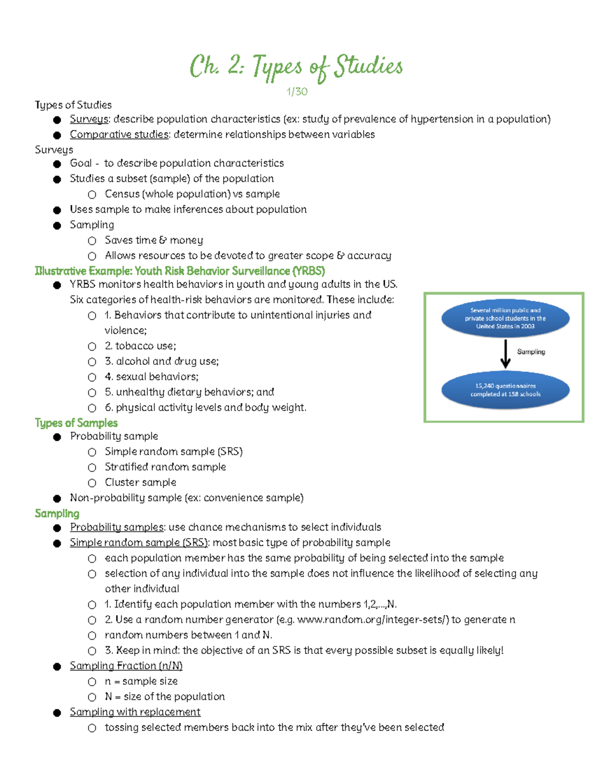 Ch. 2 Types of Studies - Ch. 2: Types of Studies 1/ Types of Studies ...
