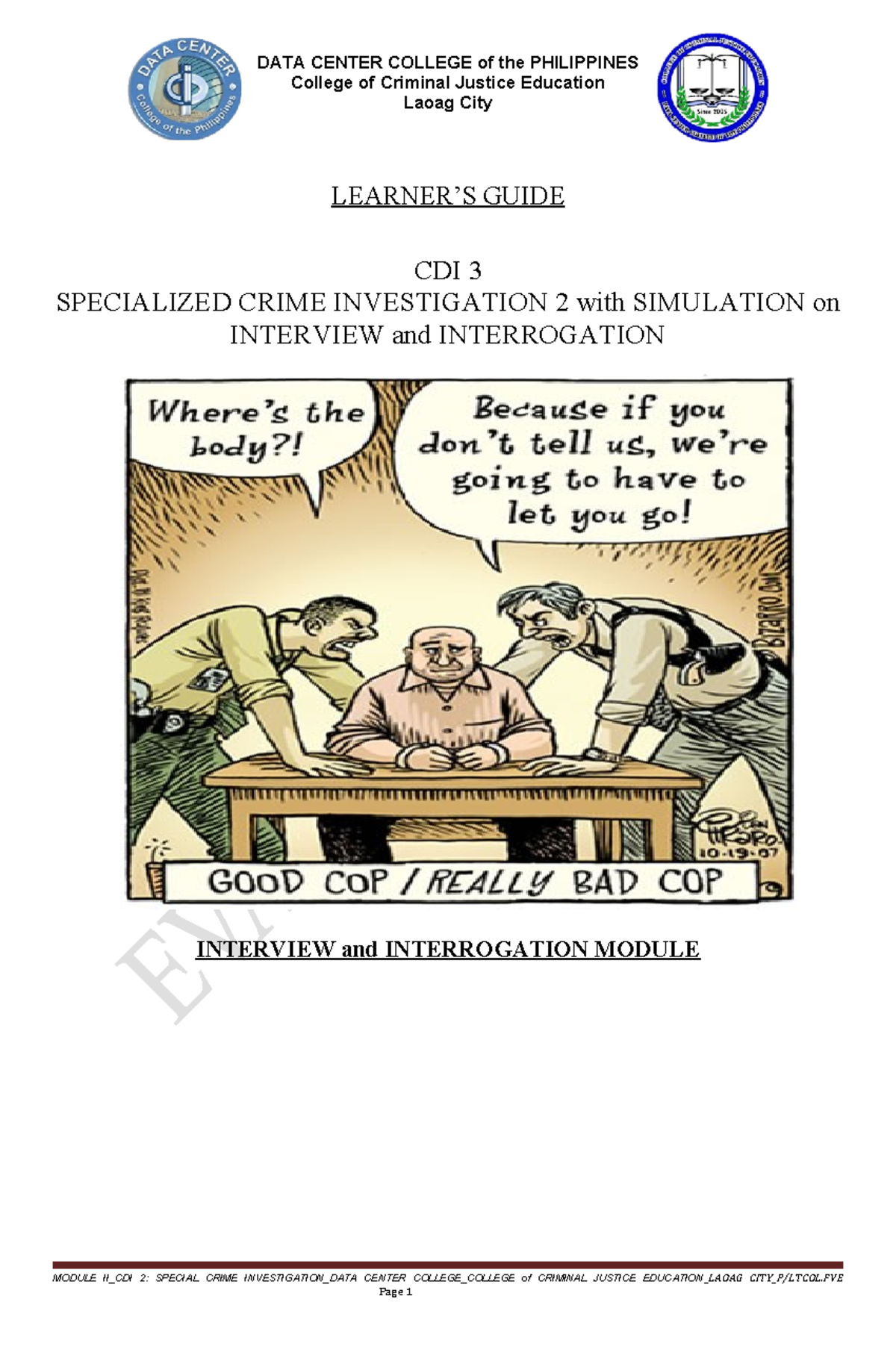 CDI 3 SCI 2 docx - Ahmm - College of Criminal Justice Education Laoag ...