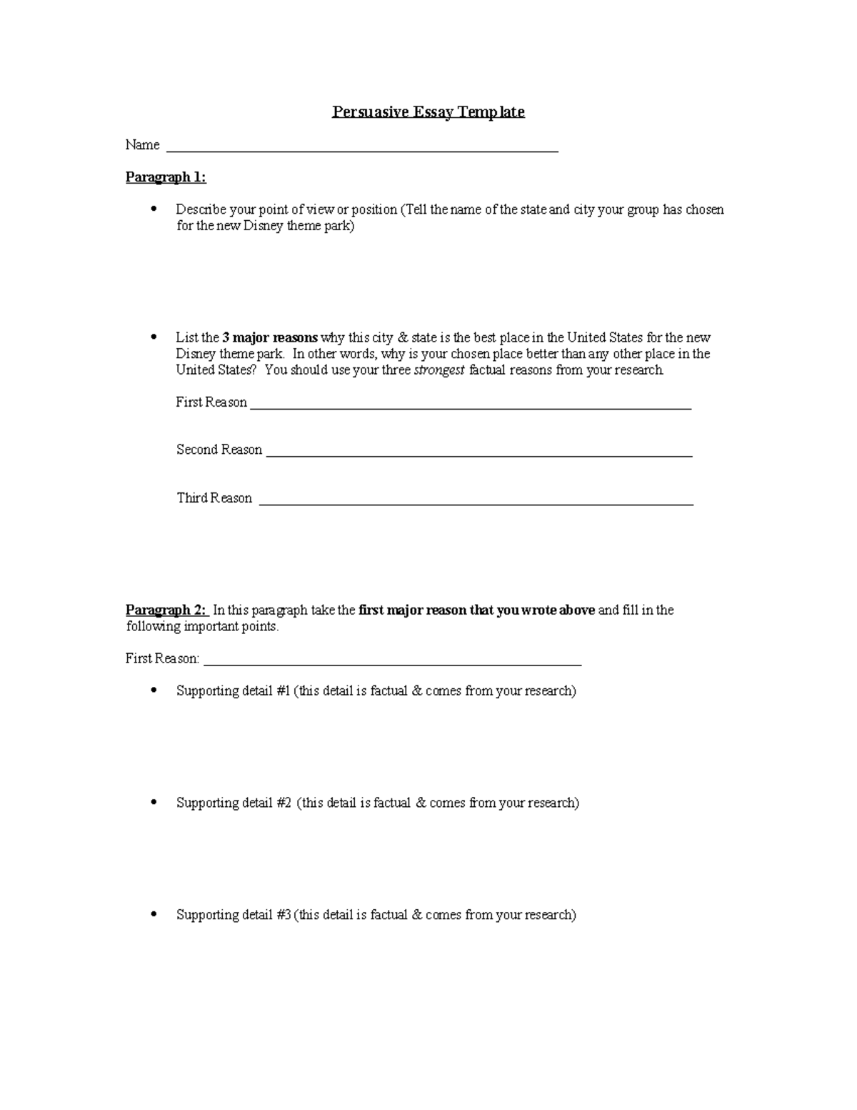 Persuasive Essay Sample Doc - Persuasive Essay Template Name - Studocu