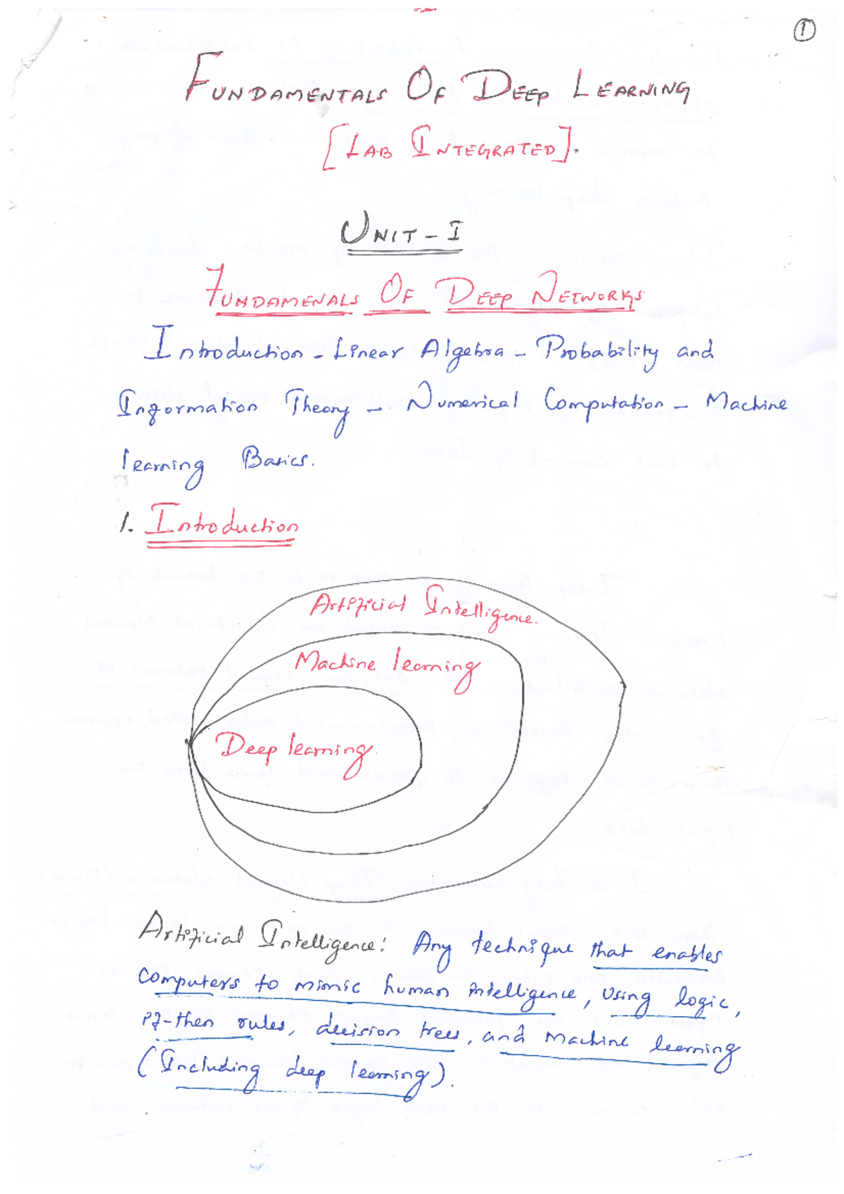119986 - depp learning - 1 FUNDAMENTALS OF DEEP LEARNING UNIT . I ...