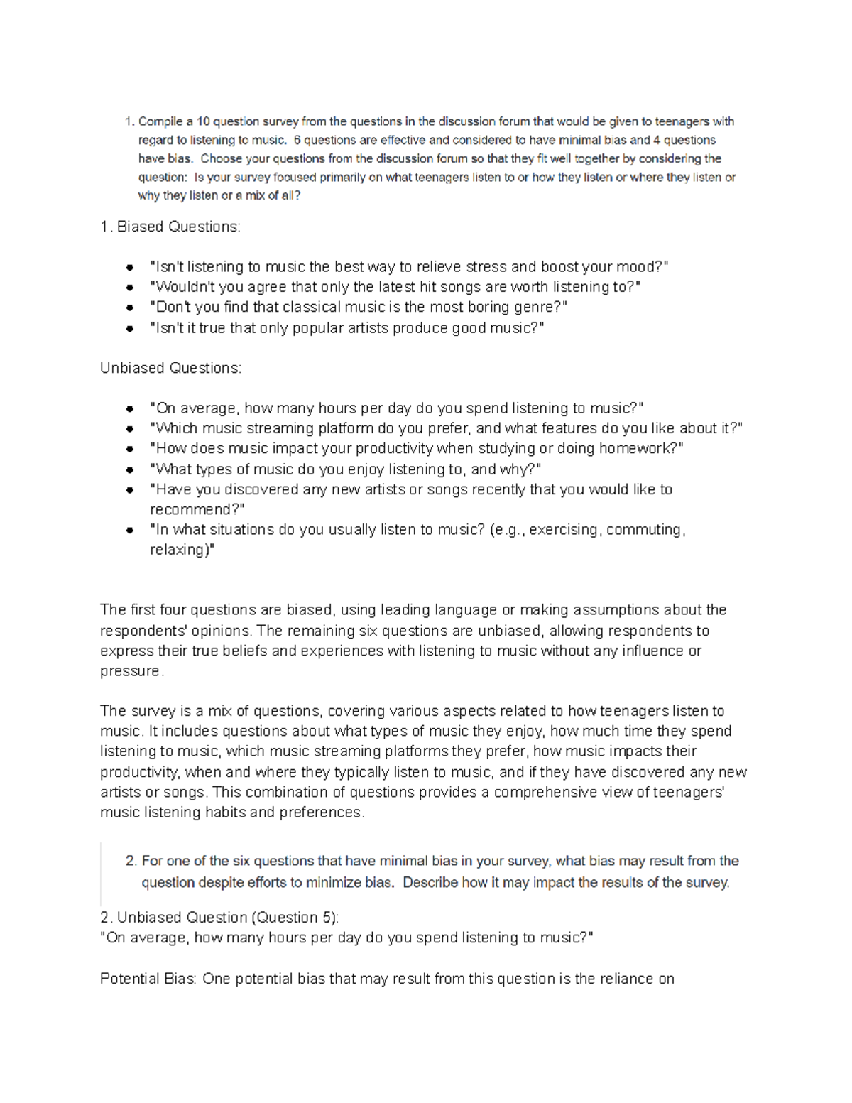 4.7 Knowledge and Application - Biased Questions: "Isn't listening to ...