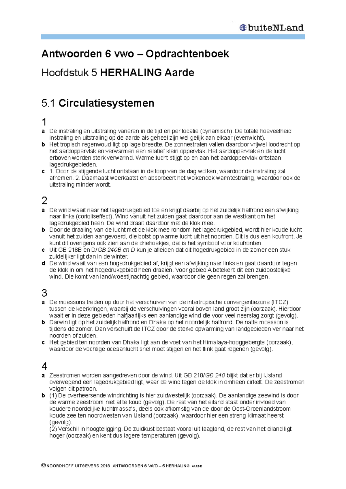Buitenland 6vwo antw h5 - Antwoorden 6 vwo – Opdrachtenboek Hoofdstuk 5 HERHALING Aarde 5 ...