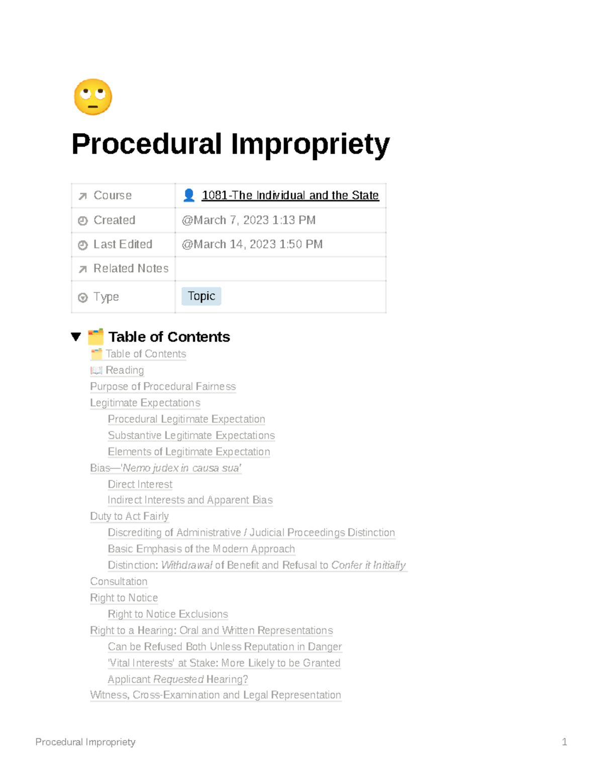 Procedural Impropriety - º Procedural Impropriety Course R 1081-The ...