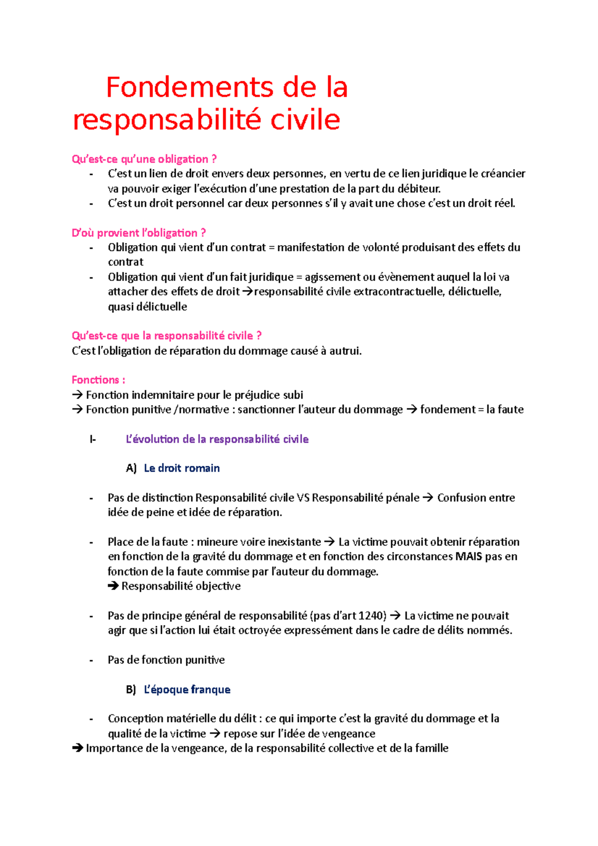 Fondements de la responsabilité civile - Fondements de la ...