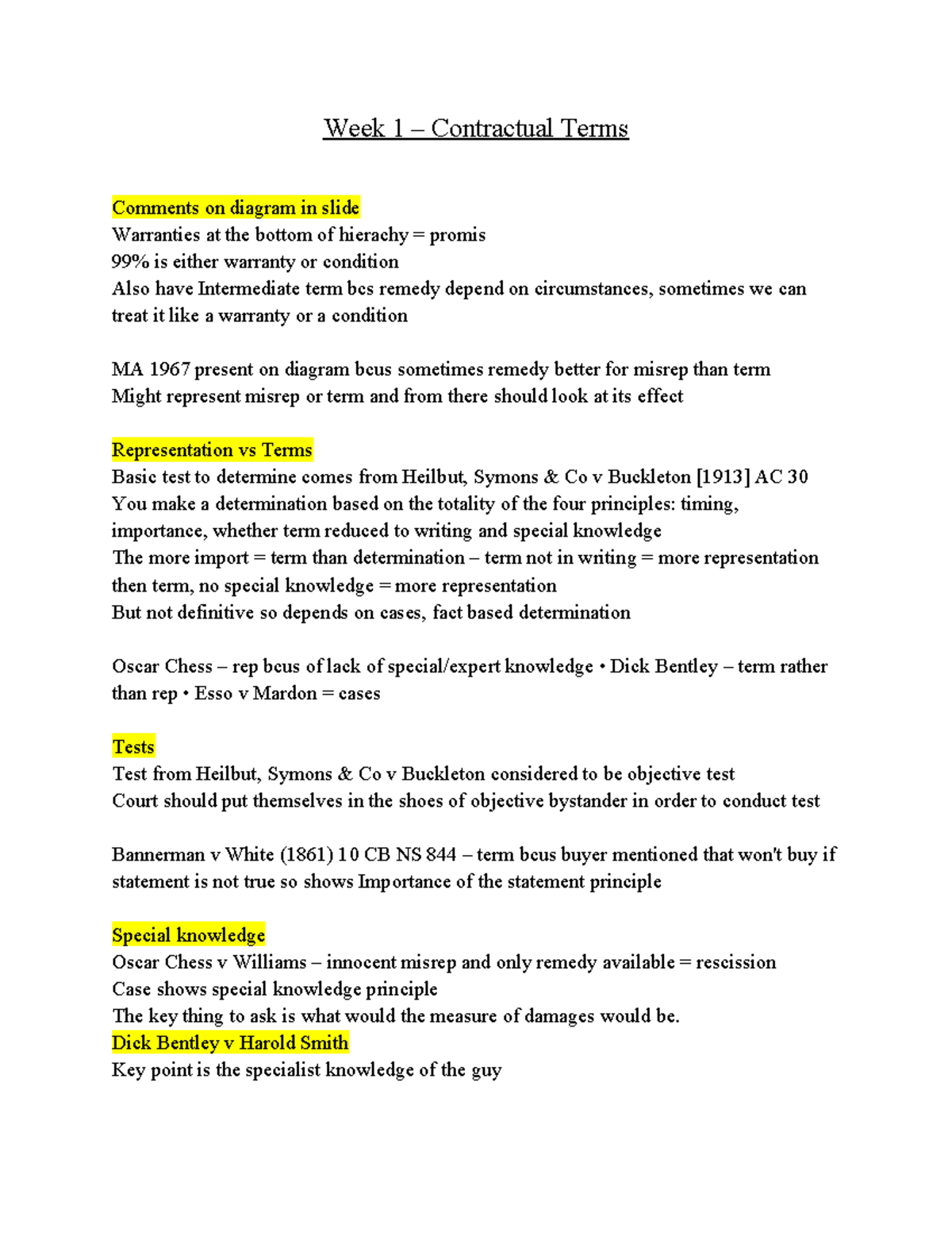 Week 1 – Contractual Terms 1 - Week 1 – Contractual Terms Comments on diagram in slide ...