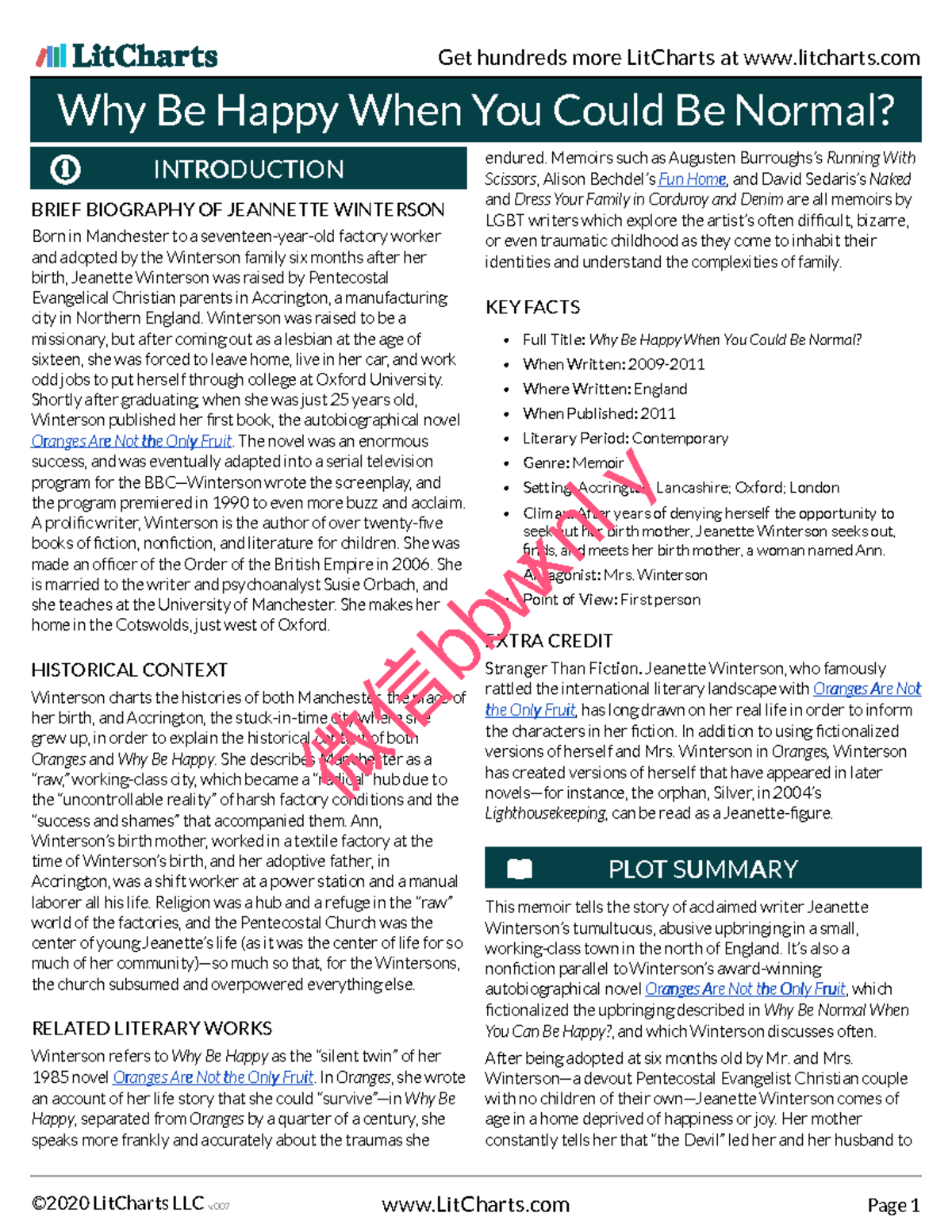 Why-Be-Happy-When-You-Could-Be-Normal-Lit Chart 1 - Why Be Happy When ...
