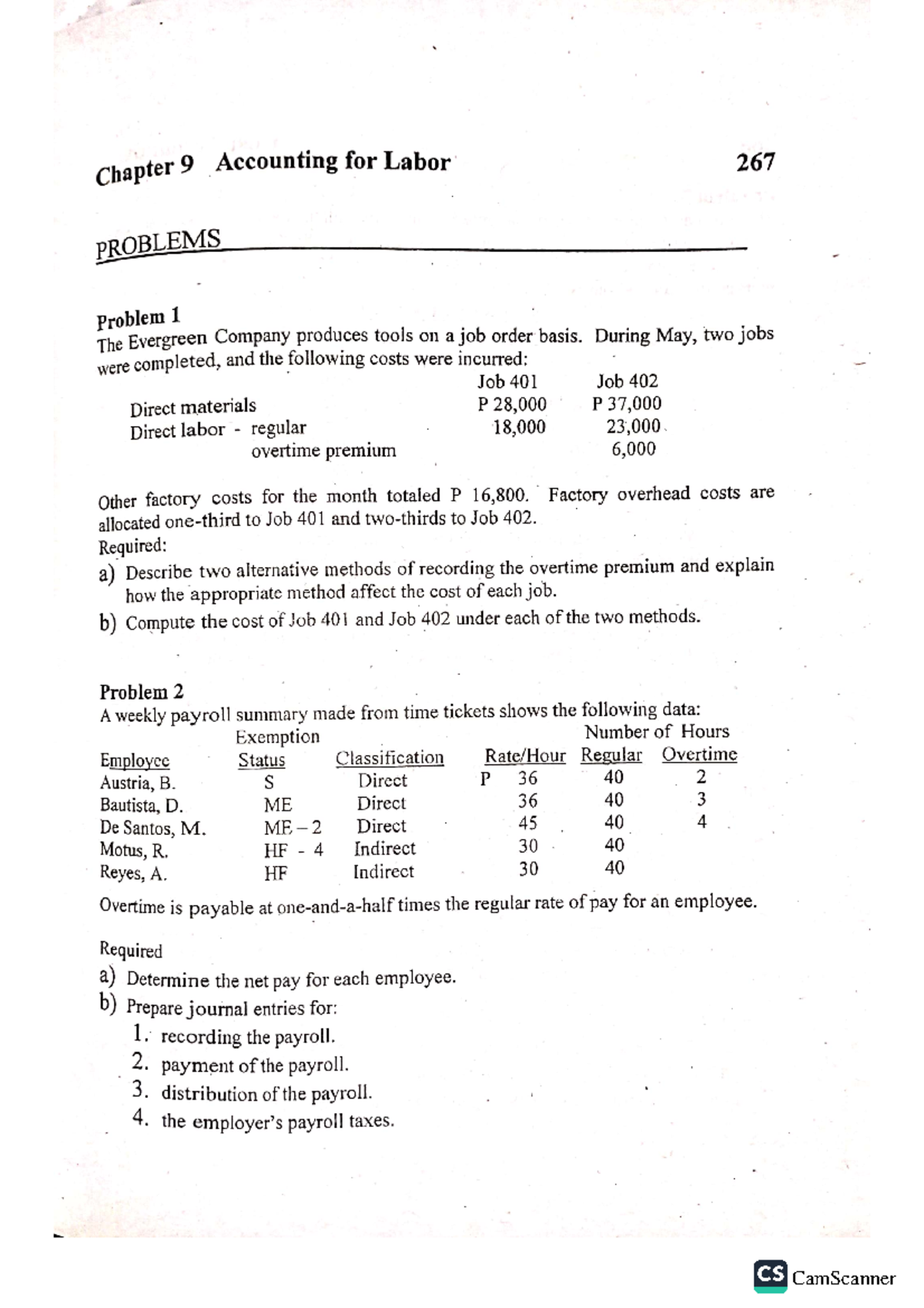 Chapter 9 Problem 1-2 - Cost Accounting and Control 2019 Edition Author ...