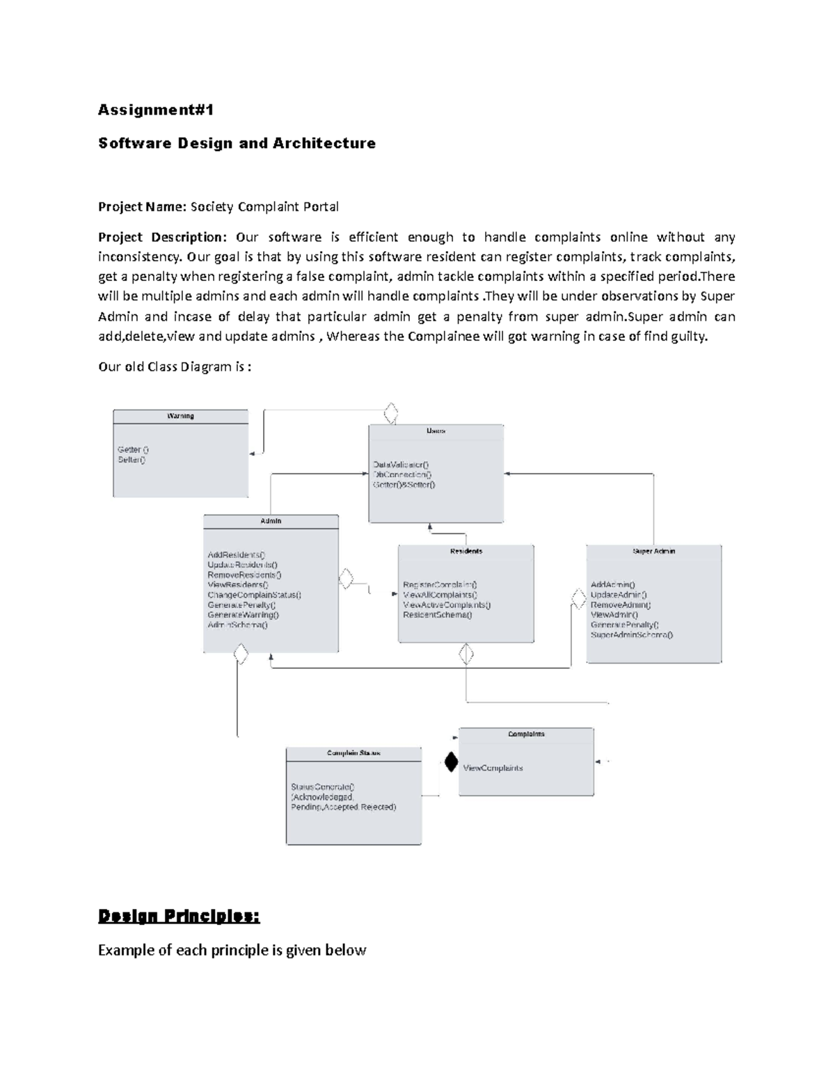 SDA - This is as assignment of SDA - Assignment# Software Design and Architecture Project Name ...