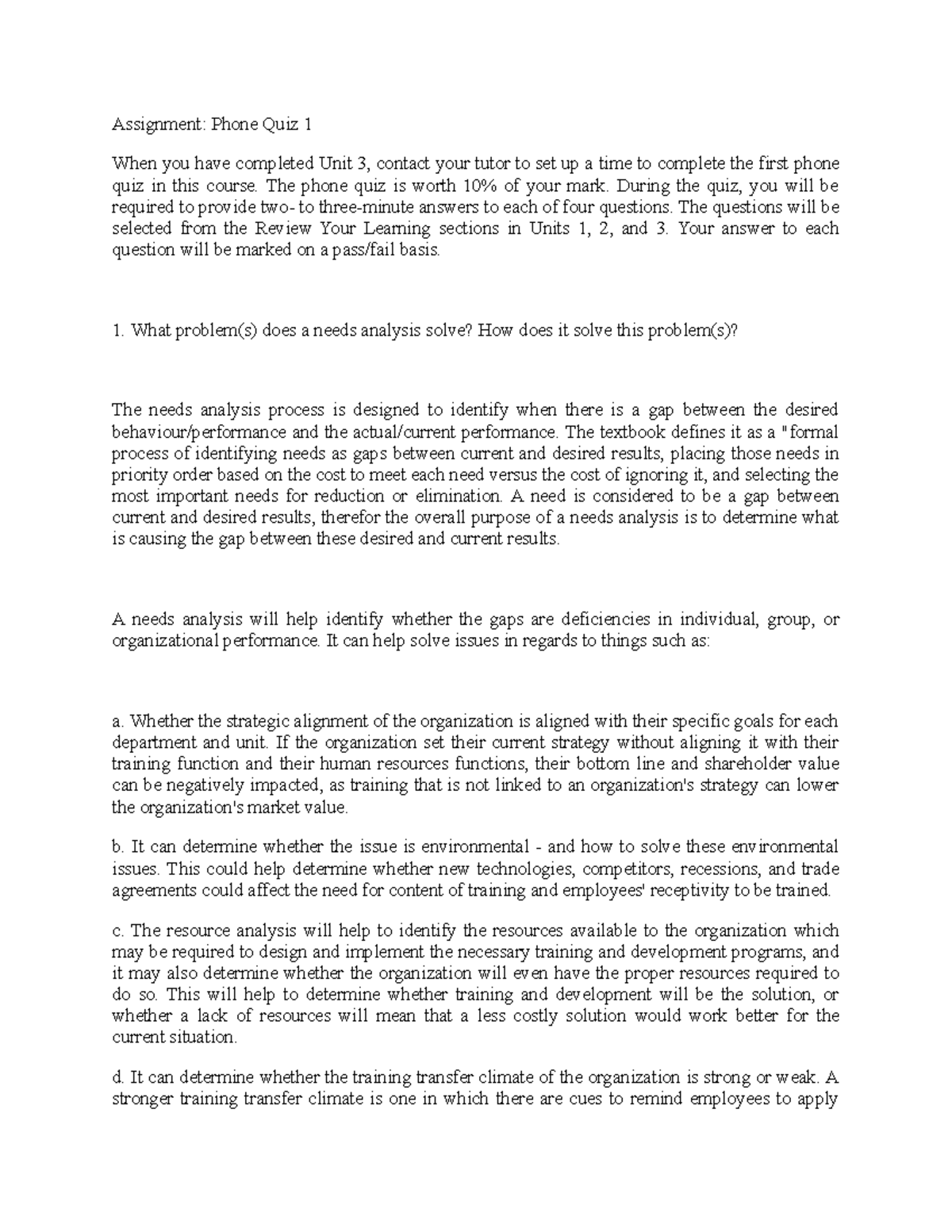 EDUC 317 Telephone Quiz - Assignment: Phone Quiz 1 When you have ...