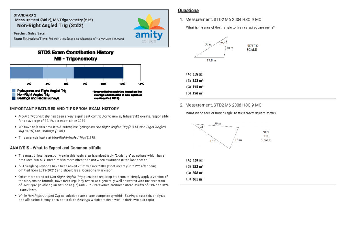 SM Hscws 05 U3 Trigonometry Non-Right Angled Trig - STANDARD 2 ...