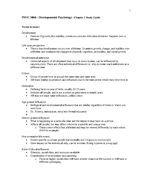 PSYC 3404 NU syllabus SP23 - LIFESPAN DEVELOPMENTAL PSYCHOLOGY - PSYC 3 ...