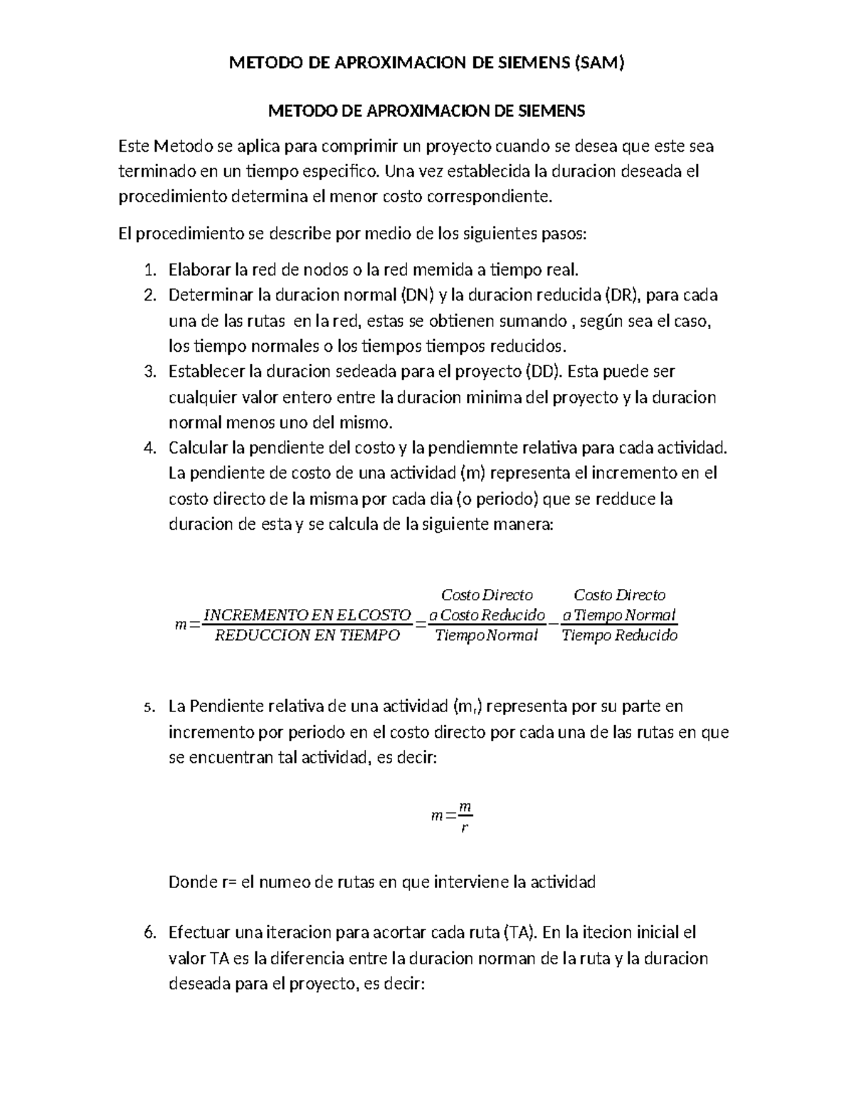 Metodo Siemens (SAM) Ejemplo Resuelto EN Clase 1 - METODO DE ...