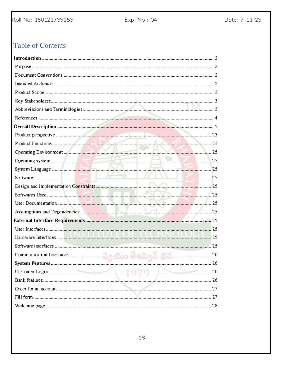 W4 153 - system design - Table of Contents Introduction Purpose ...