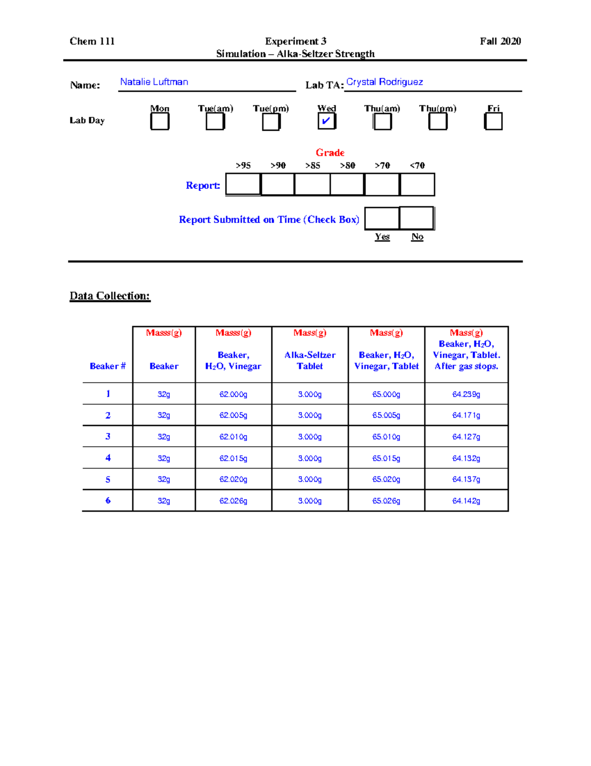 Chem111 Experiment 3 Data - Chem 111 Experiment 3 Fall 2020 Simulation ...