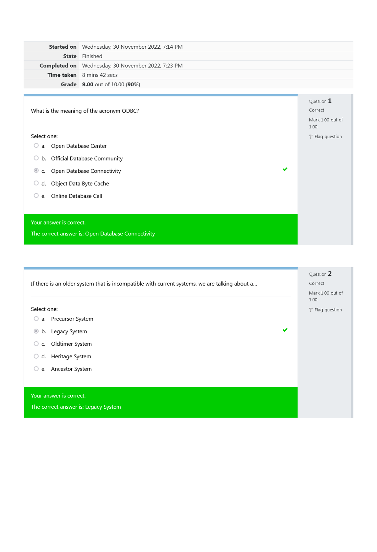 Self-Quiz Unit 3 CS 3306 - Started on Wednesday, 30 November 2022, 7:14 PM State Finished ...