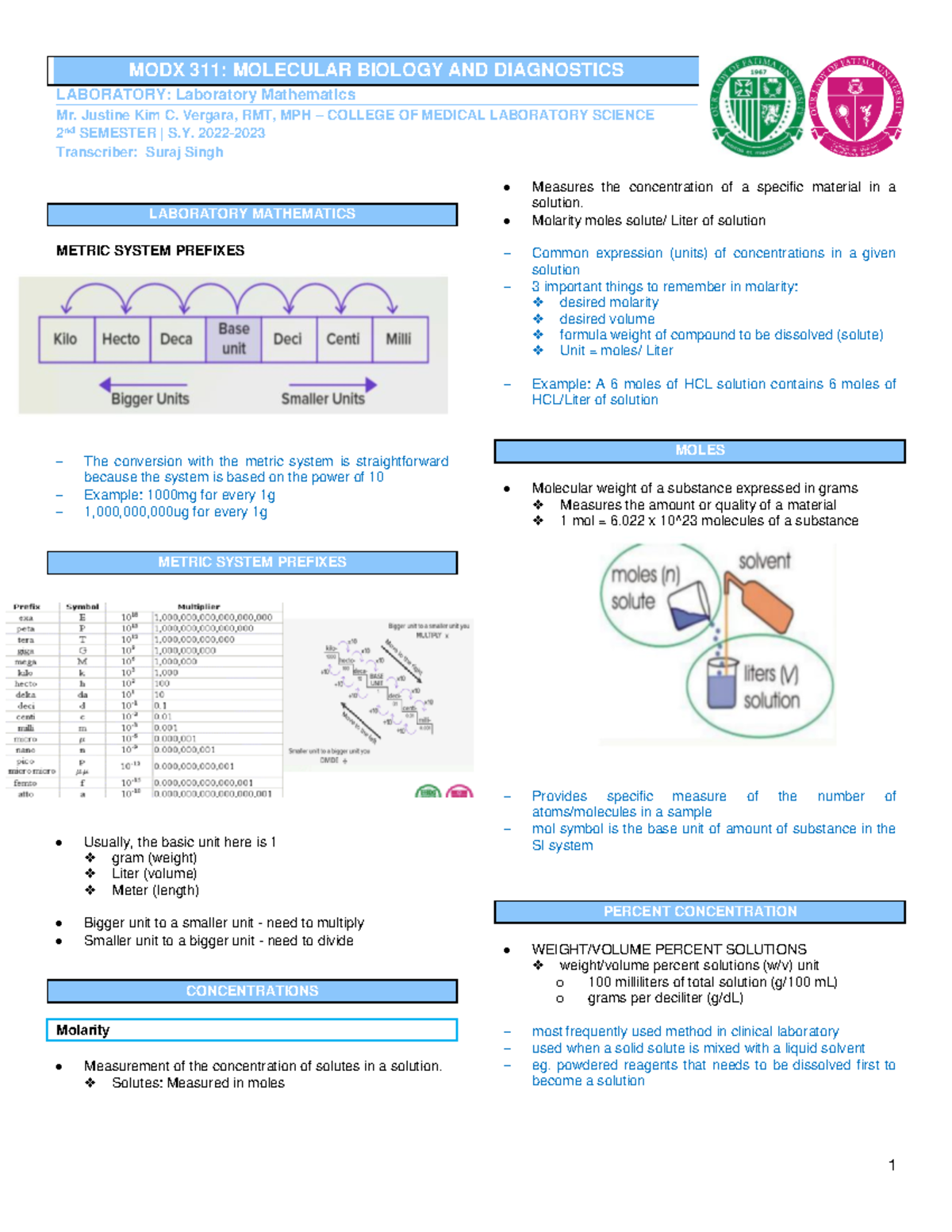 Modx-lab-week-3 - 1 MODX 311 : MOLECULAR BIOLOGY AND DIAGNOSTICS ...
