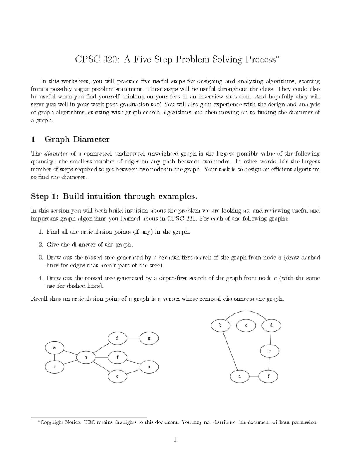 In-class worksheet on five step process - CPSC 320 - UBC - Studocu