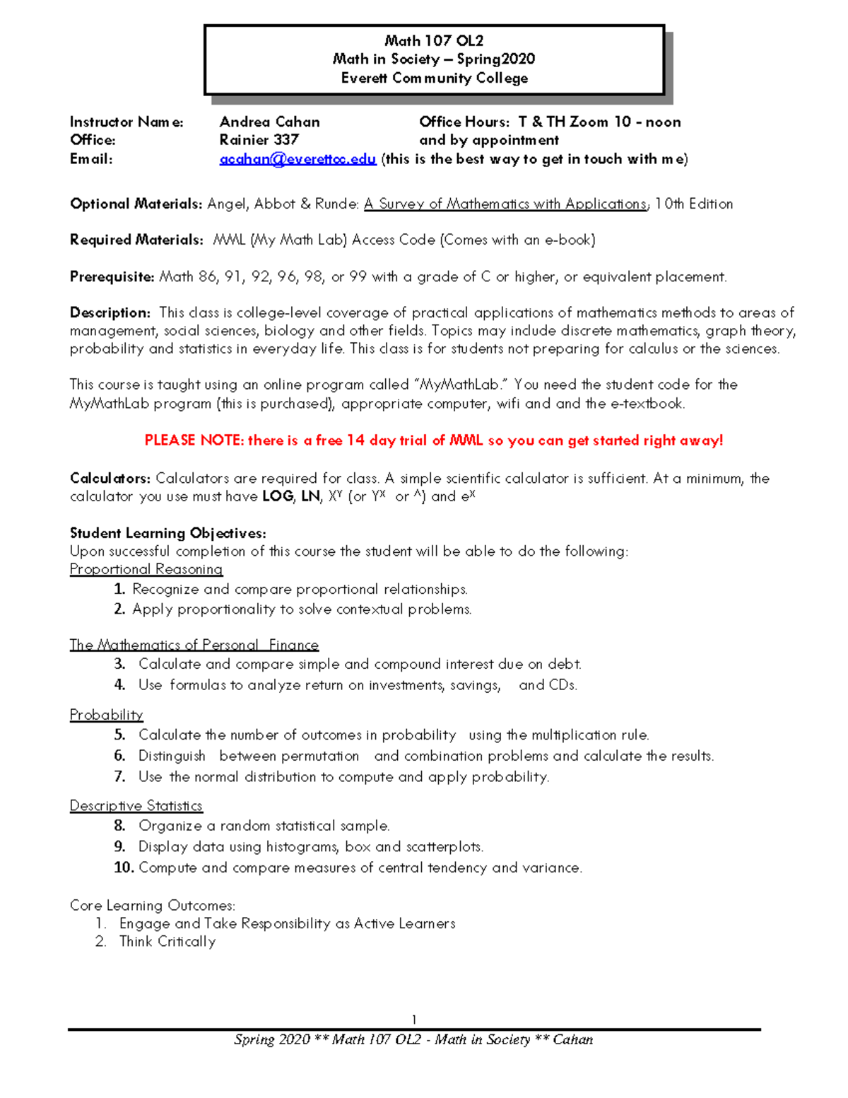 MATH 107 OL2 - Spring 2020 - Andrea Cahan - 1 Instructor Name: Andrea ...