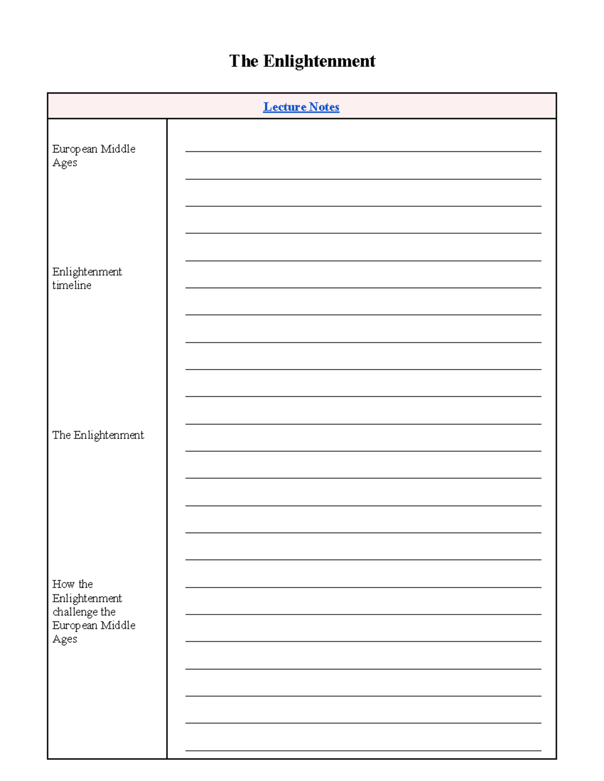 The Enlightenment - fart - The Enlightenment Lecture Notes European ...