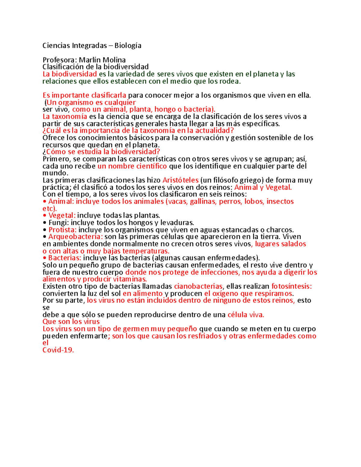 Ciencias Integradas - Es importante clasificarla para conocer mejor a los organismos que viven ...