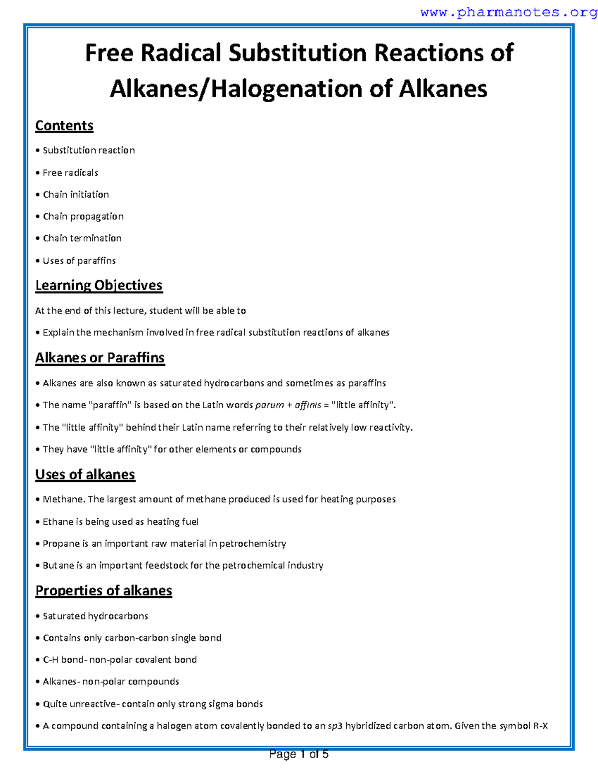 Halogenation of Alkanes - Free Radical Substitution Reactions of ...