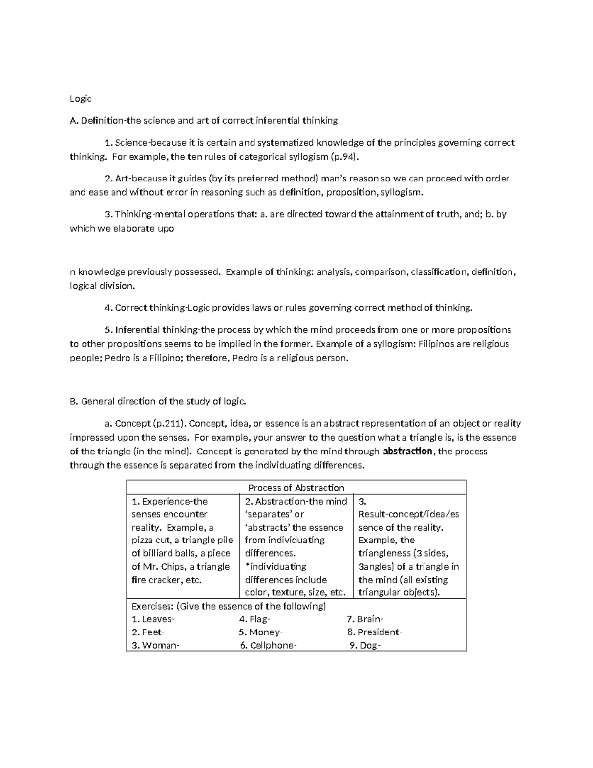 Logic - crimlog1 - Logic A. Definition-the science and art of correct ...