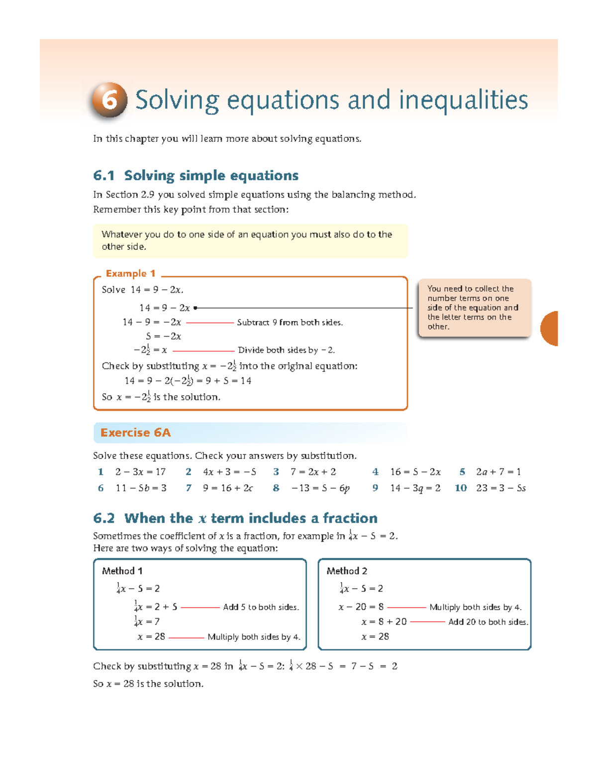 Ch6, Solving equations and inequalities - 91 In this chapter you will ...