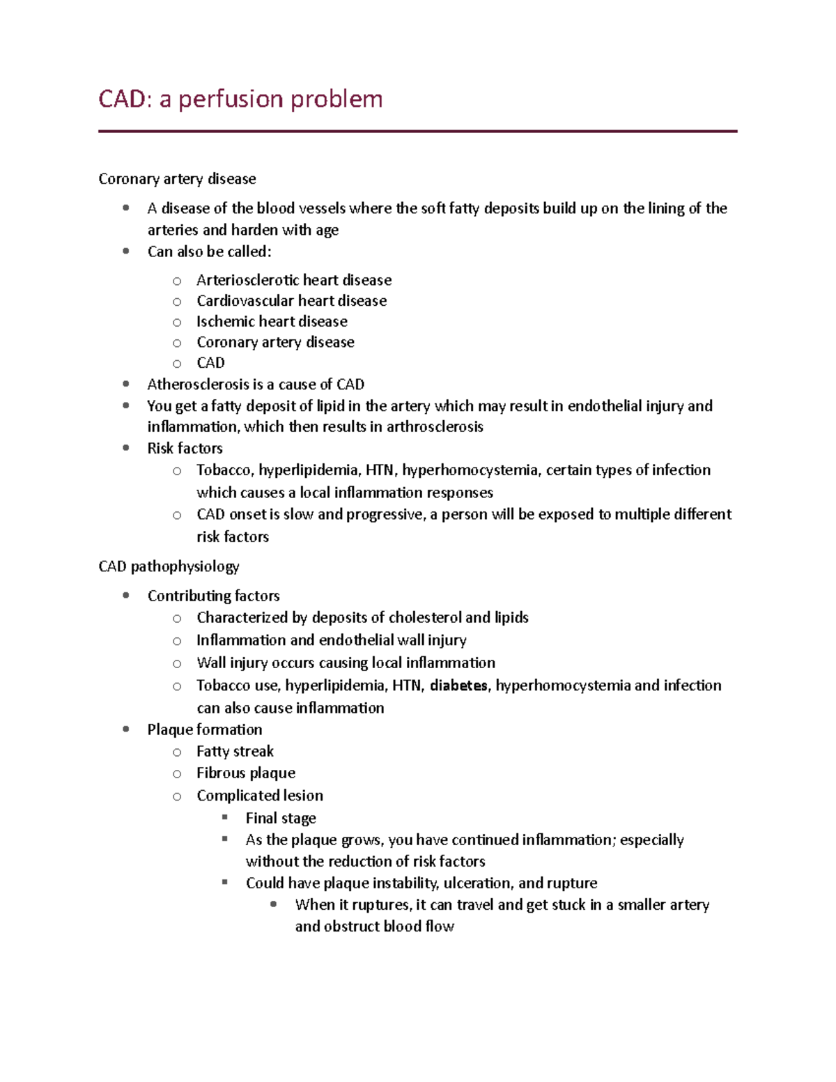 CAD lecture video - Jennifer Remick and Wendy Zeiher - CAD: a perfusion ...