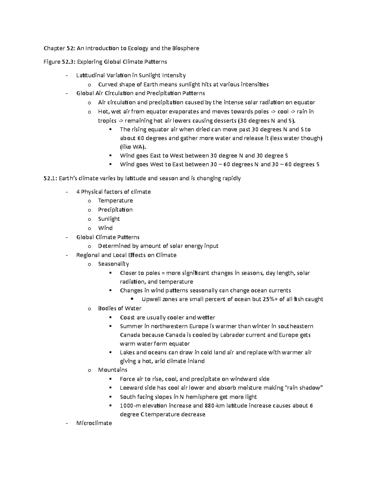 Chapter 52 Notes - Chapter 52: An Introduction to Ecology and the ...