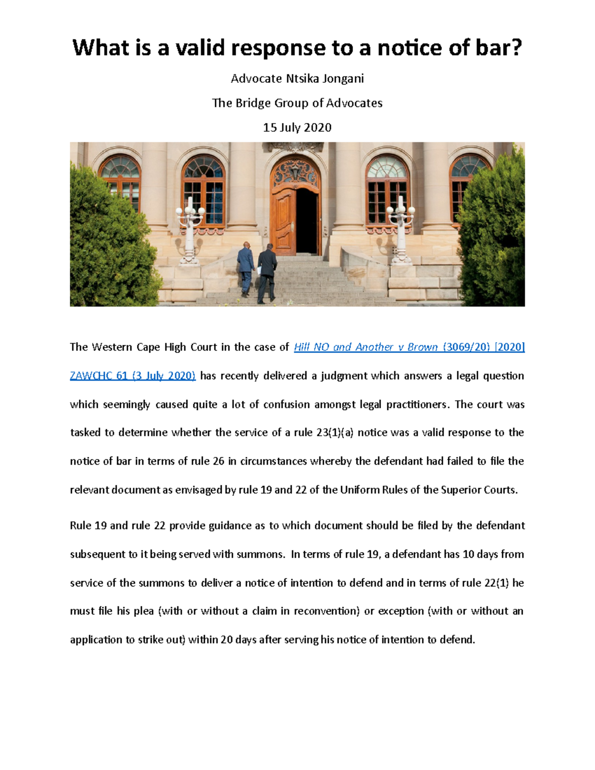 Valid Response TO A Notice OF BAR - Linked In[ 80] - What is a valid ...