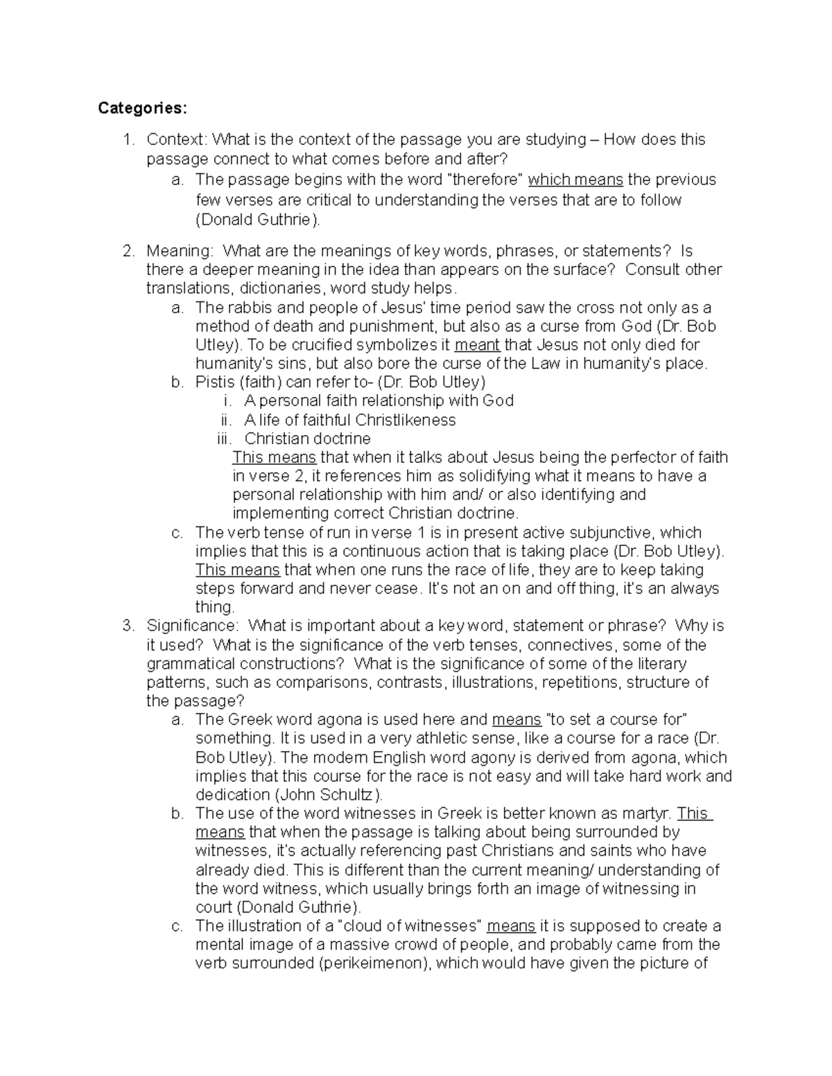 20 Interpretative Statements - Categories: Context: What is the context ...