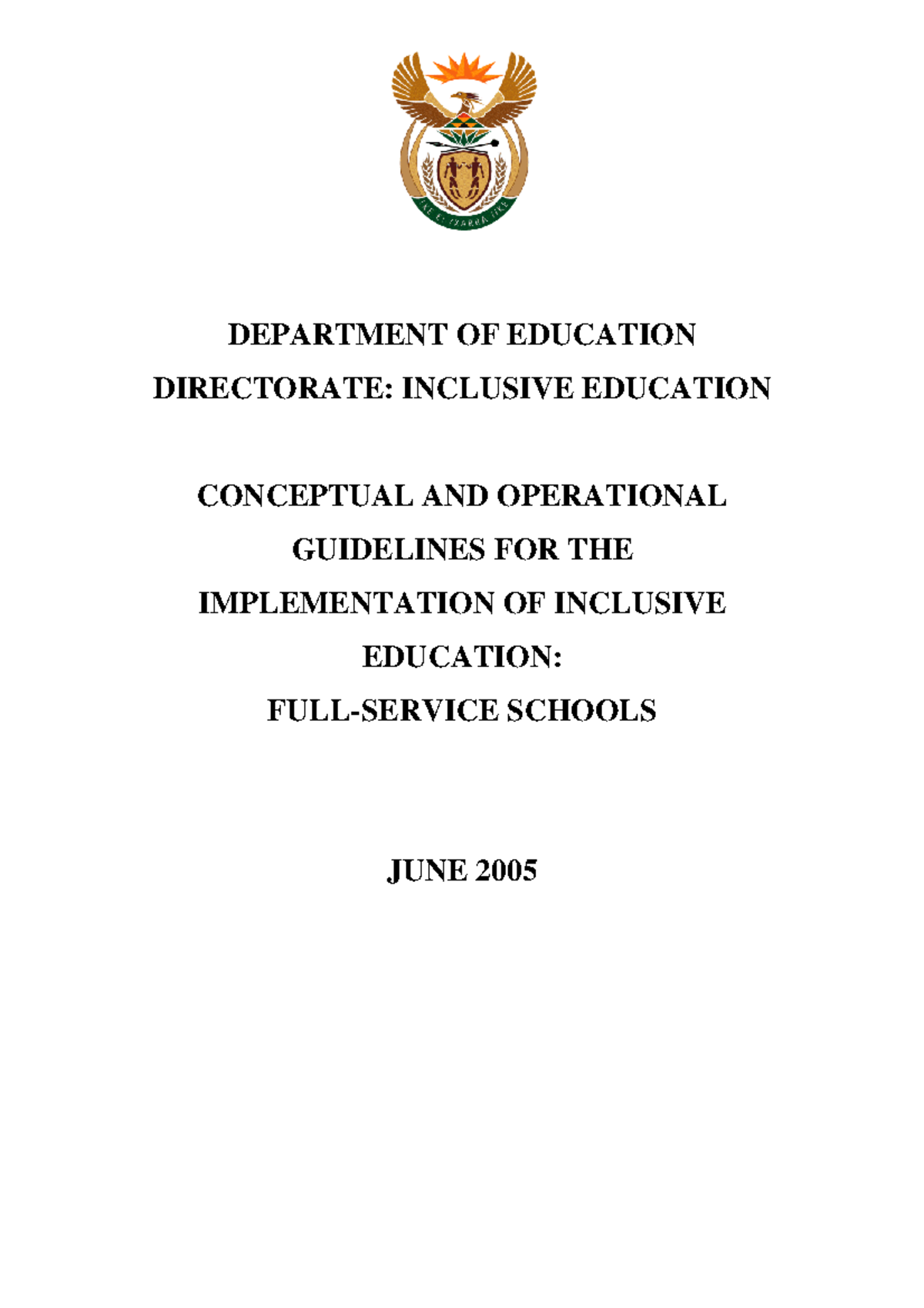 Guidelines FOR THE Implementation OF Inclusive Education III ...