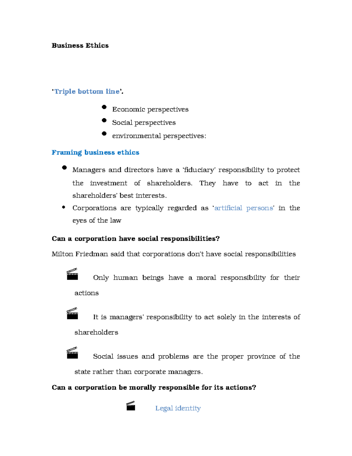 Triple bottom line - very short summary - Business Ethics ‘Triple ...