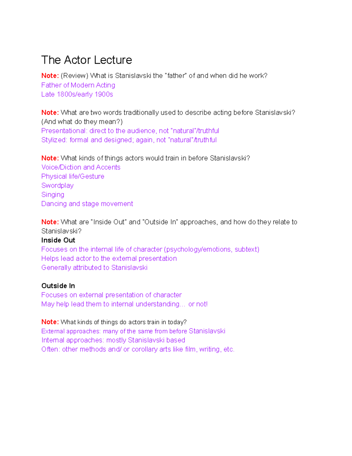 4/7/22 Lecture Notes - The Actor Lecture Note: (Review) What is ...