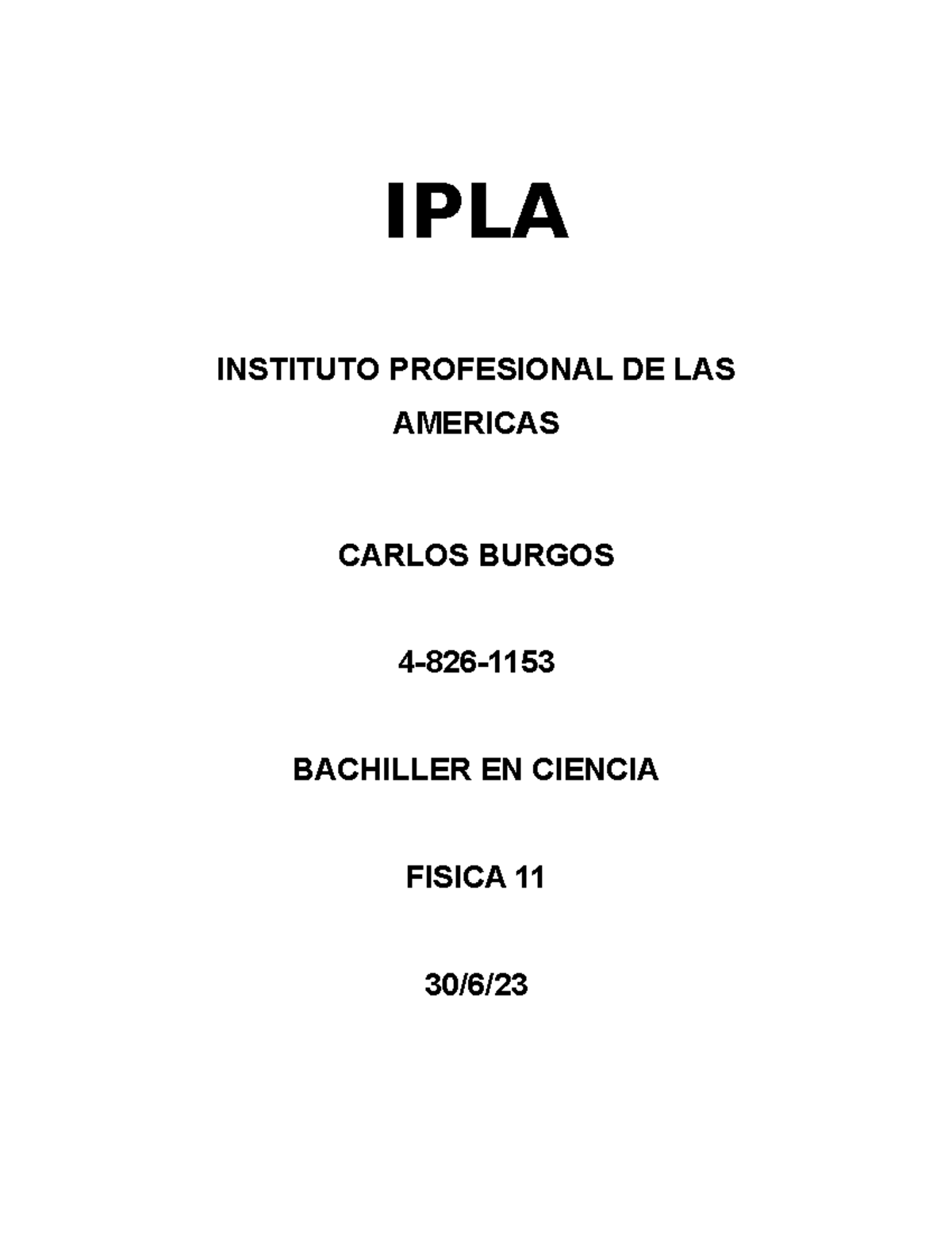 Fisica 11 IPLA - ASDADAD - IPLA INSTITUTO PROFESIONAL DE LAS AMERICAS ...