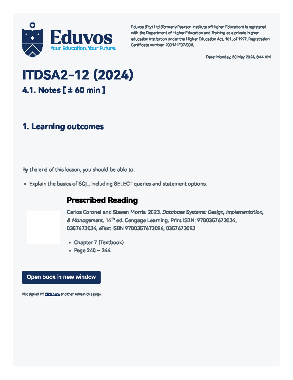 4.1. Notes [ ± 60 min ] - Eduvos (Pty) Ltd (formerly Pearson Institute ...
