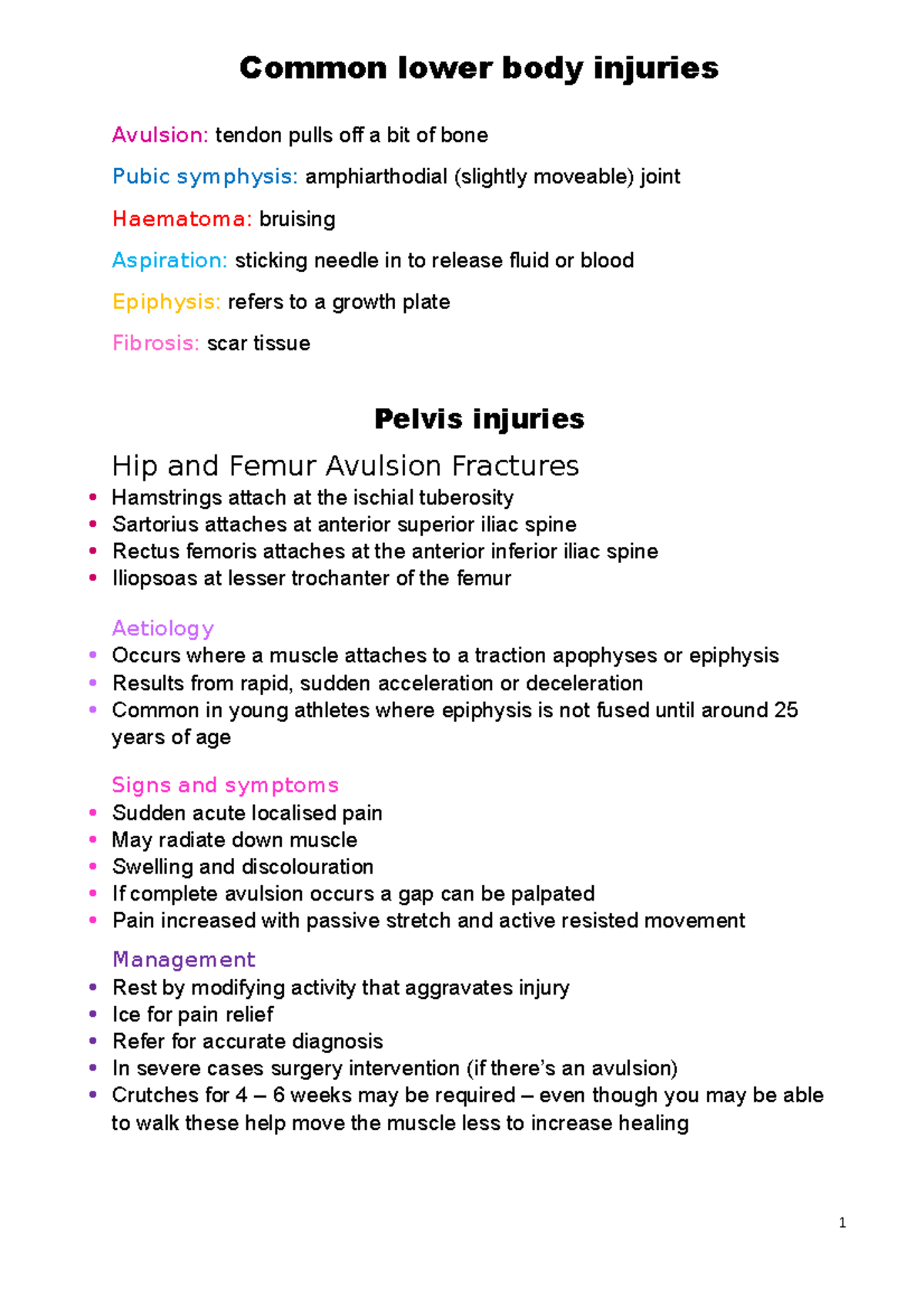 Common lower body injuries - Common lower body injuries Avulsion ...