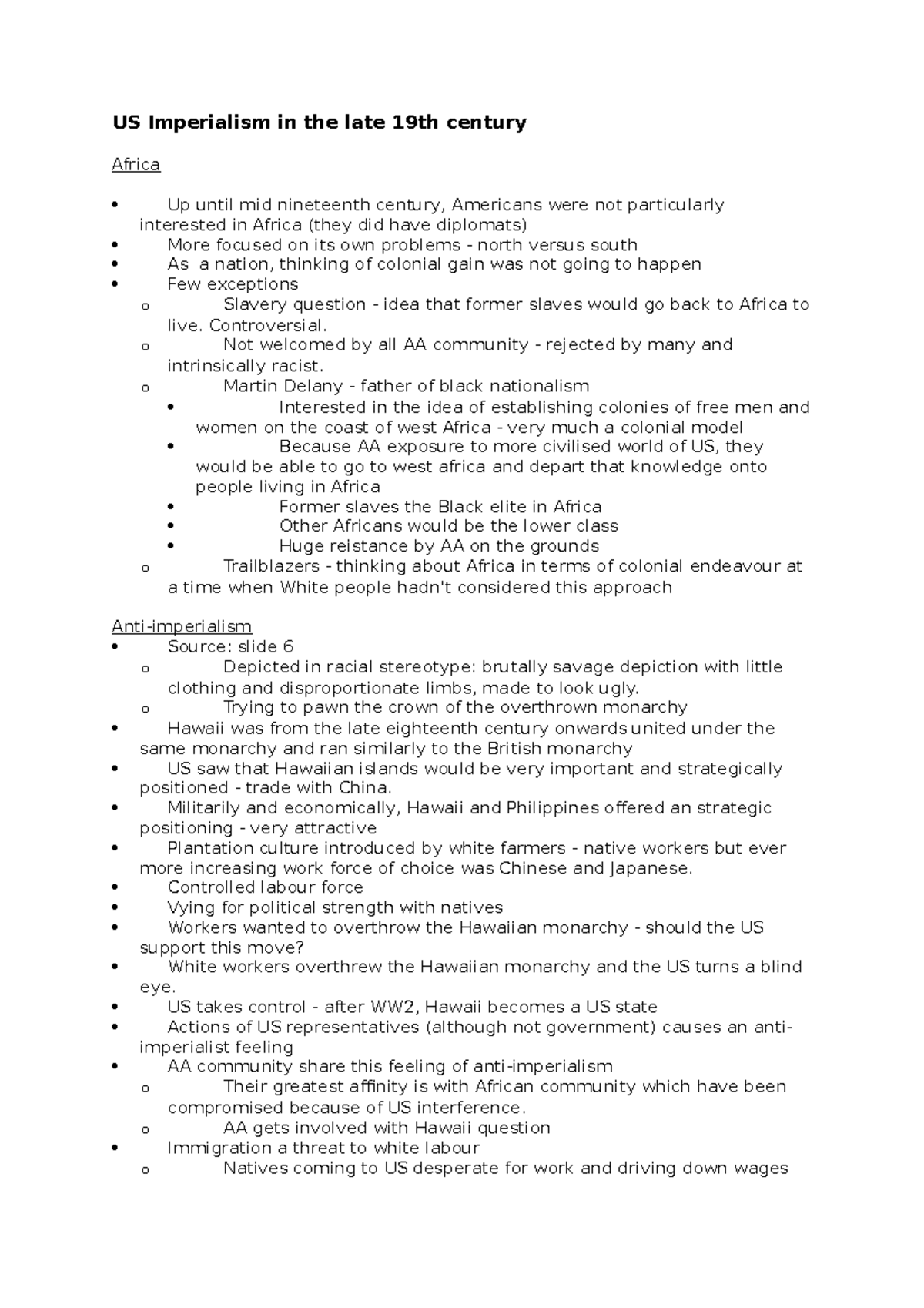 Jc l3 - Lecture Notes - US Imperialism in the late 19th century Africa ...