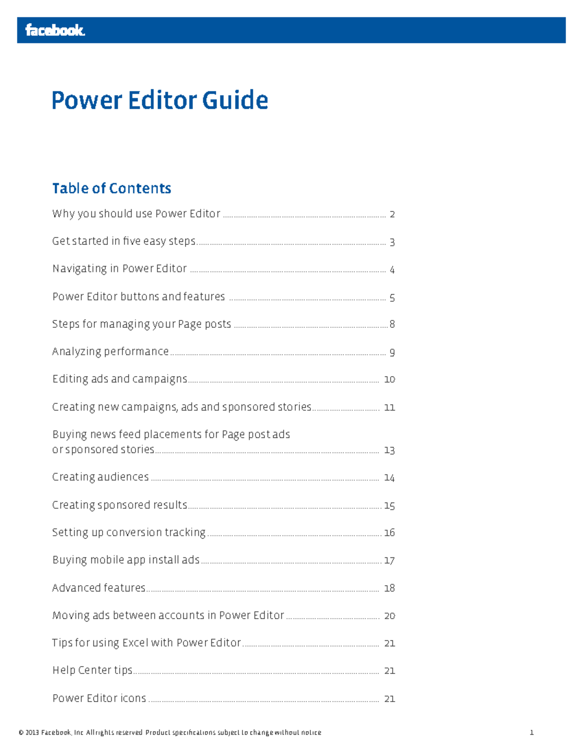 Power Editor Guide - Tài liệu marketing - Table of Contents Why you should use Power Editor Get ...
