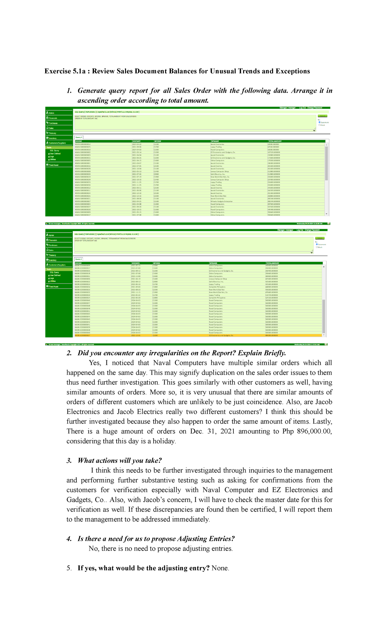 Smartbooks exercises - An exercise answer guide - Exercise 5 : Review ...