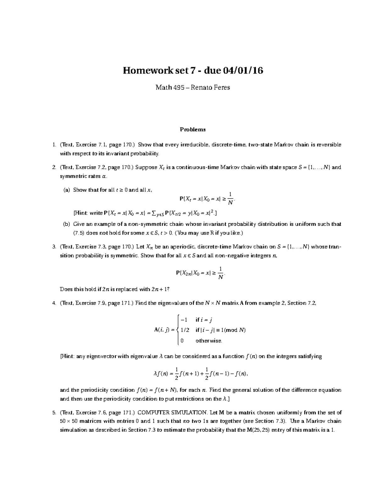 2016-2017 Homework 7 - For the Spring 2017 course taught by Renato ...