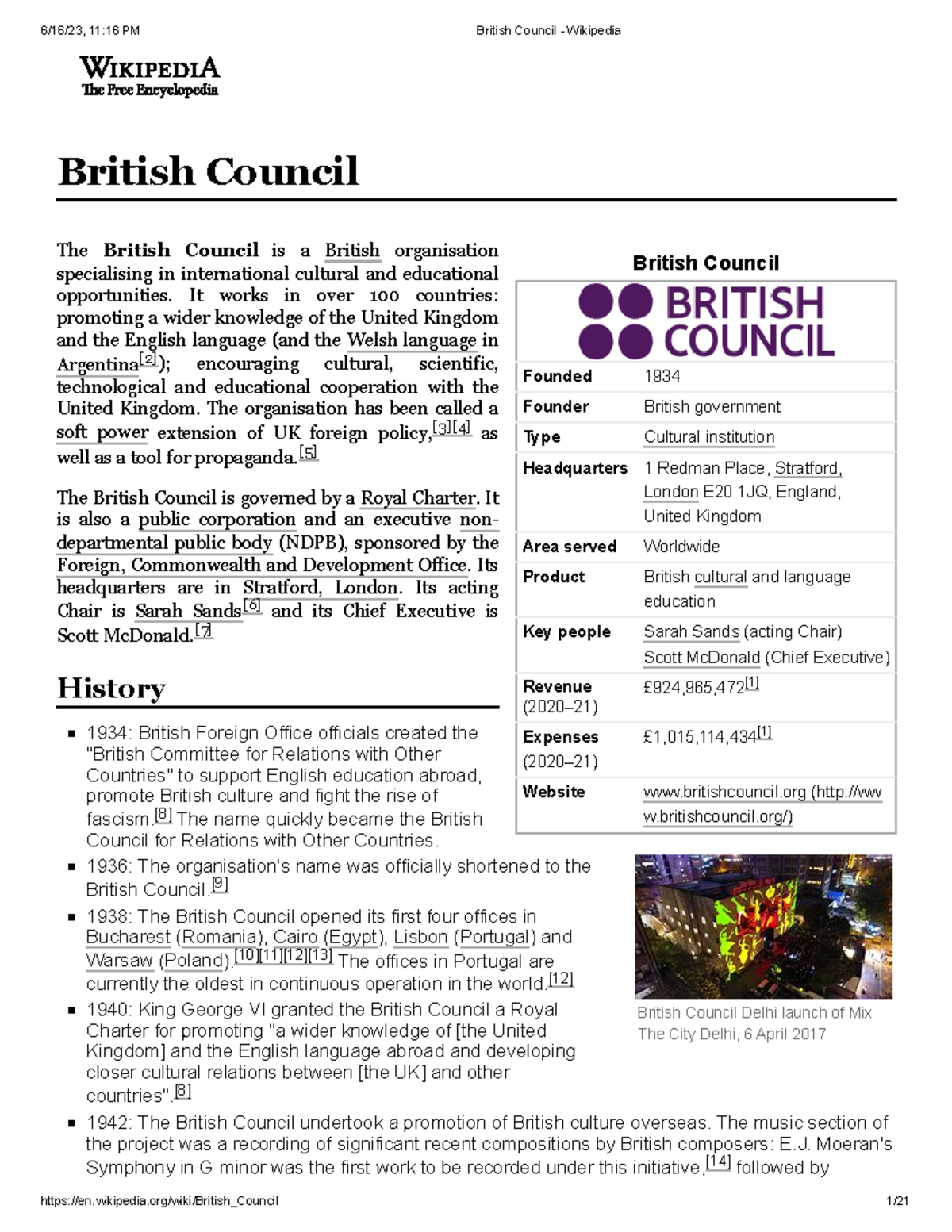 British Council - British Council Founded 1934 Founder British ...
