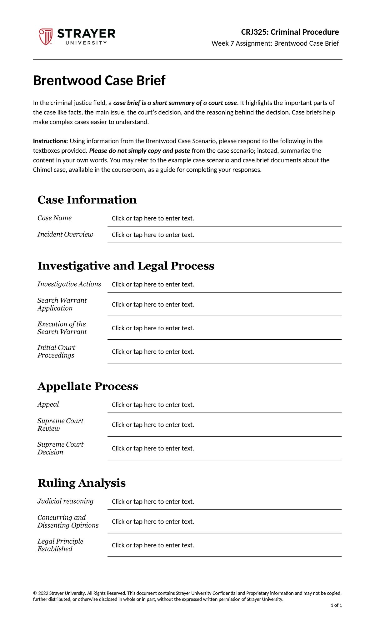 CRJ325 - Week 7 Assignment - Brentwood Case Brief Template - CRJ325 ...