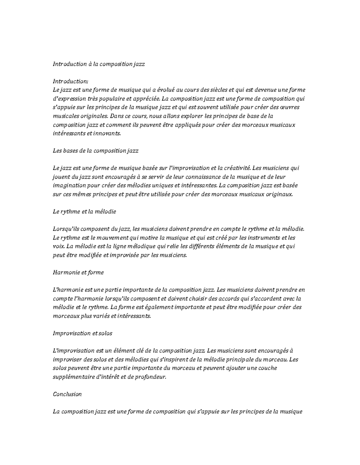 Jazz Composition Study Notes - Introduction à la composition jazz ...