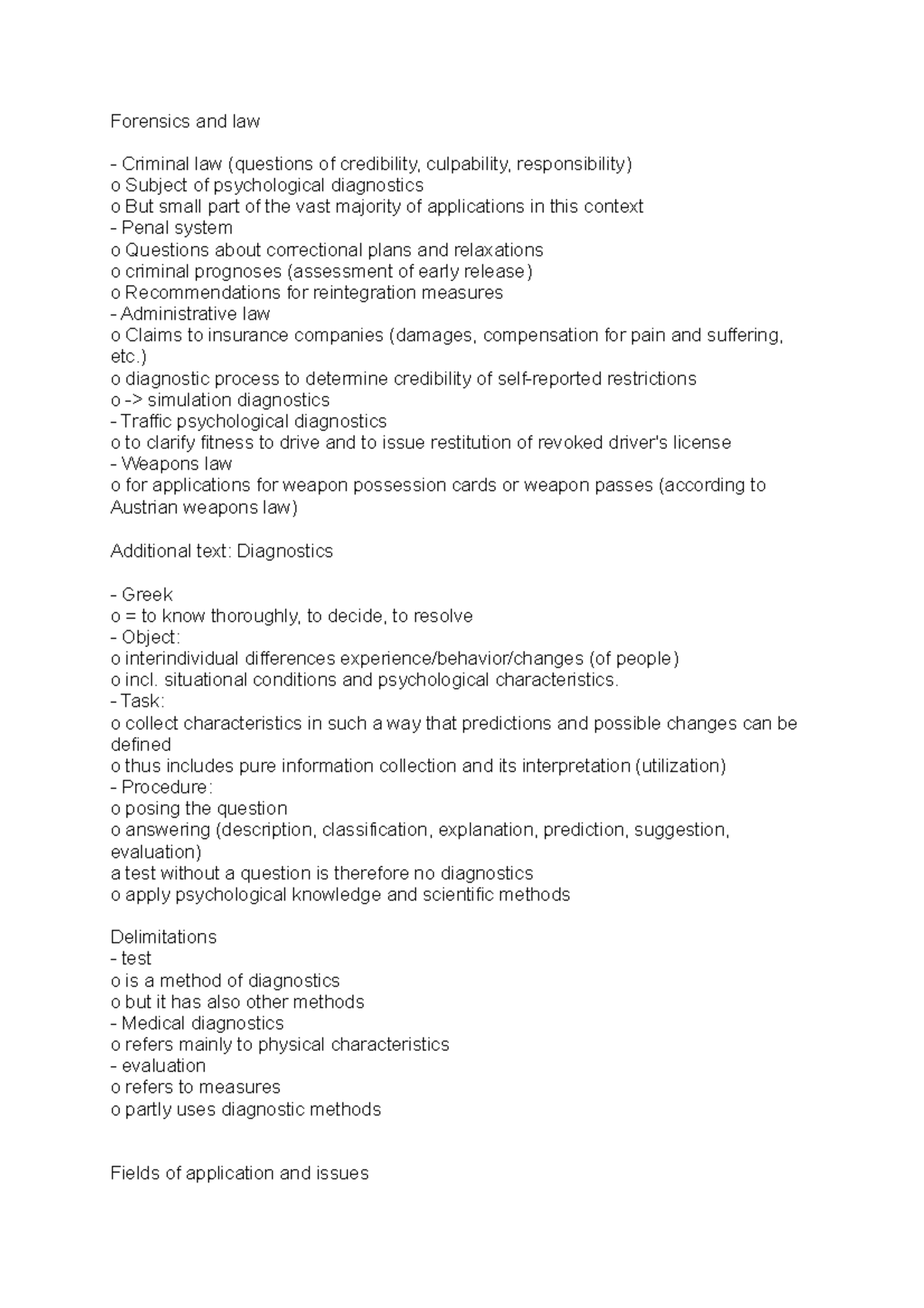 Forensics and law - Cognitive Psychology - Forensics and law Criminal ...