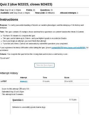 Quiz 2 attempt 2 - quiz from shelly volsche - Quiz 2 (due 9/22/23 ...