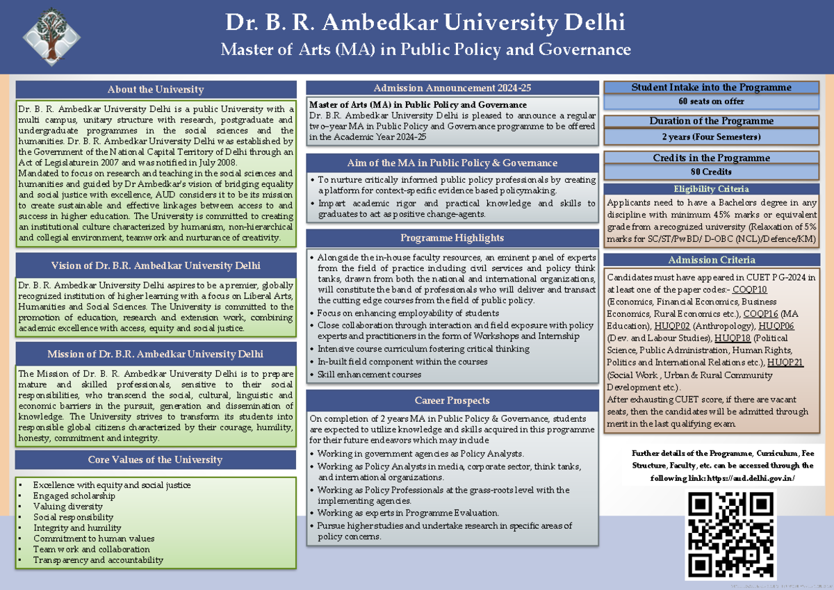 Ma public policy governance flyer - Dr. B. R. Ambedkar University Delhi ...