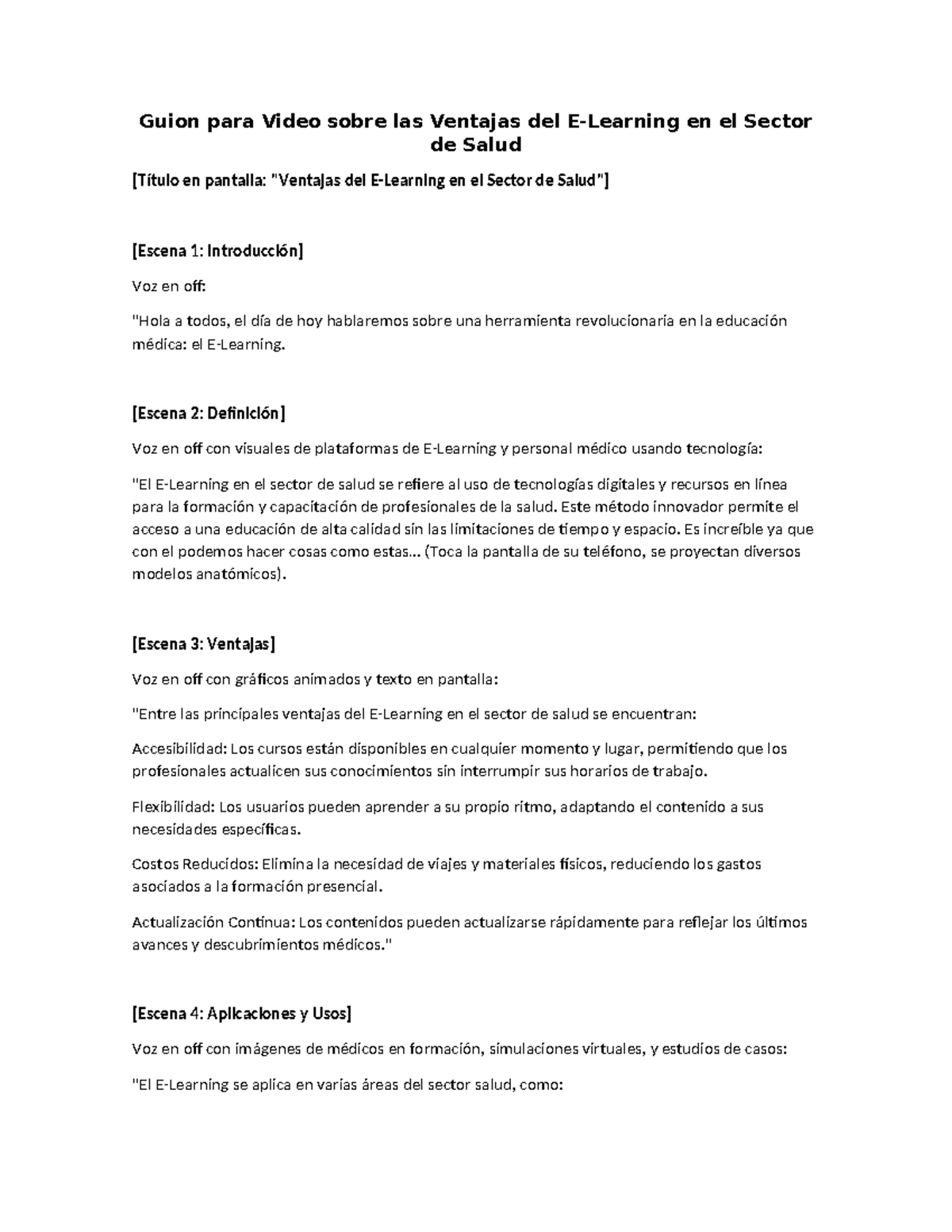Guión del E-Learning - Guion sobre el E-Learning - Guion para Video ... Guión del E-Learning - Guion sobre el E-Learning - Guion para Video ...