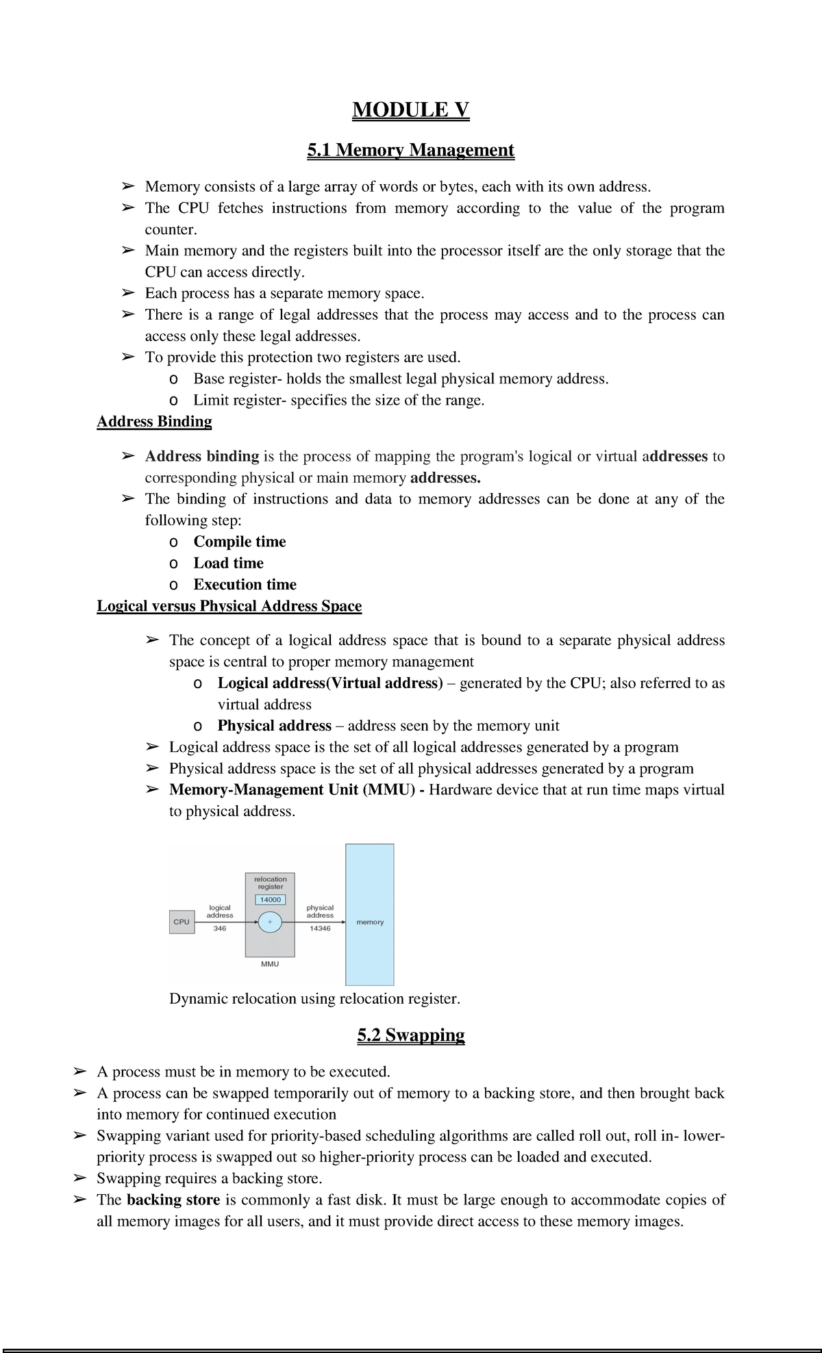 Operating systems - Module 5 - KTU - Studocu