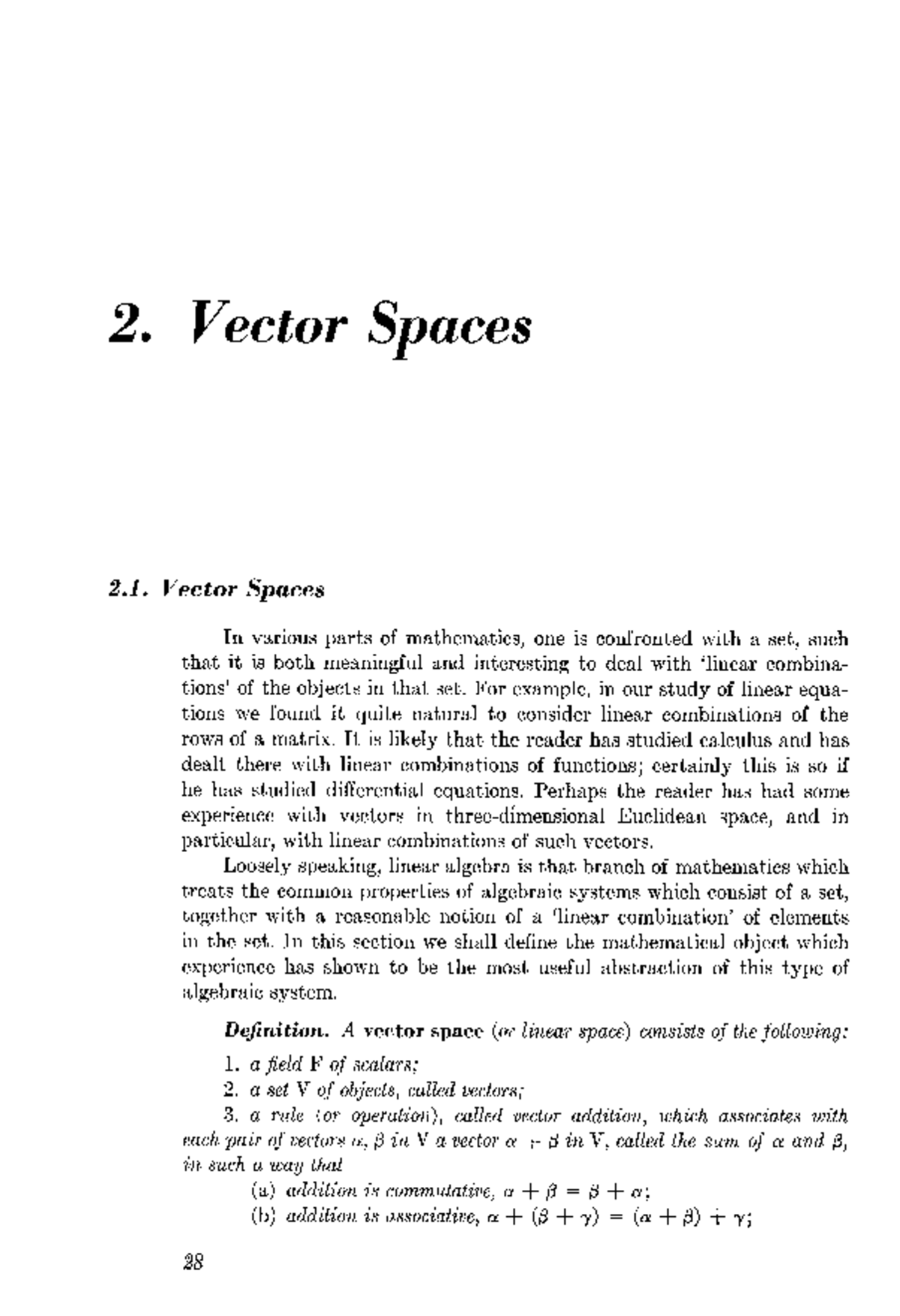 Lecture 1 219 - 2. Vector Spaces Vector Spaces In various parts of ...